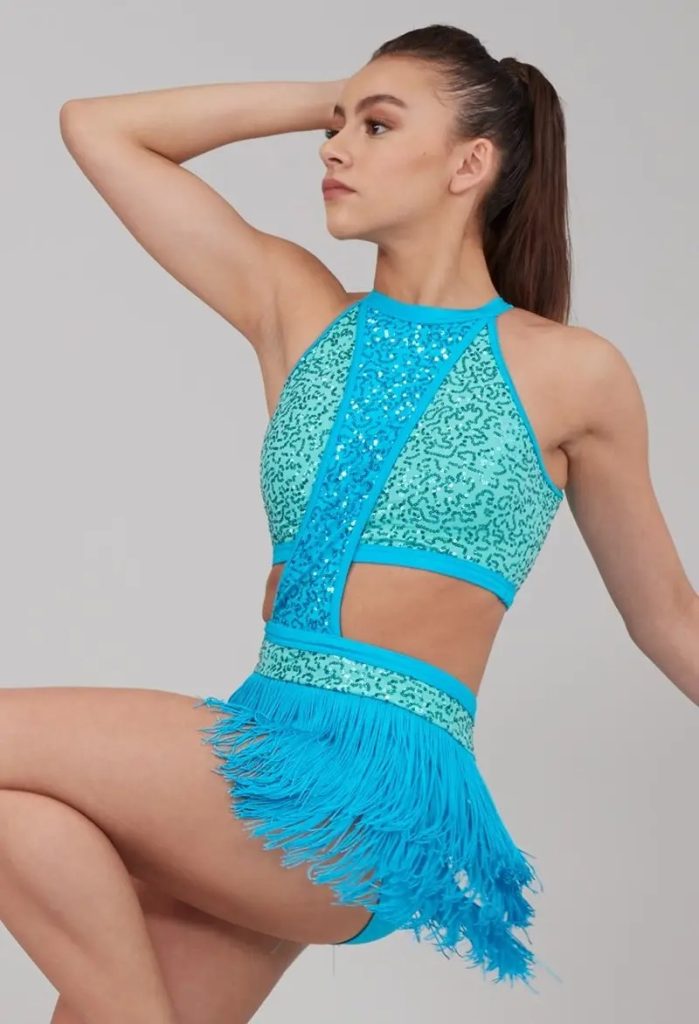 MA Preloved Solo Weissman Blue Sequin Fringe Size MA Minor Fault on ...